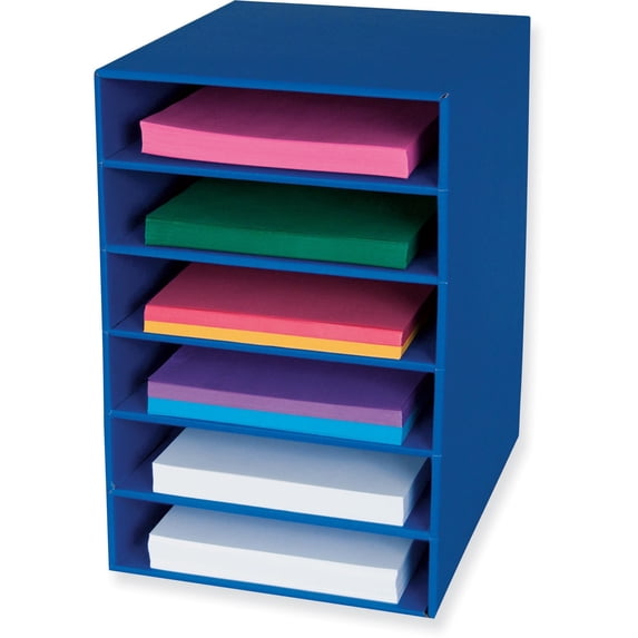 Pacon Blue 6-Shelf Organizer with Multi-Colored Drawers, Classroom ...