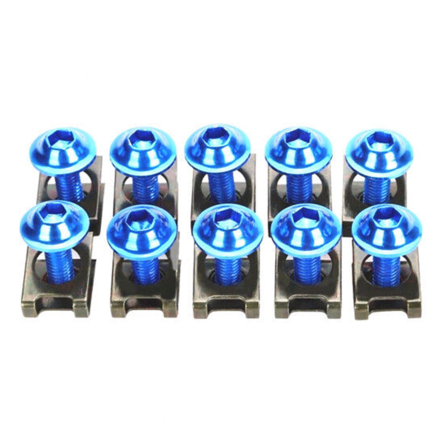 Blue 6mm Fairing Body Work Bolt Kit Screw Spire Speed Fastener Clip Nut ...