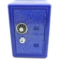 Blue 7" Glitter Locker Metal Safe Money Coin Bank with 2 Keys - Walmart.com