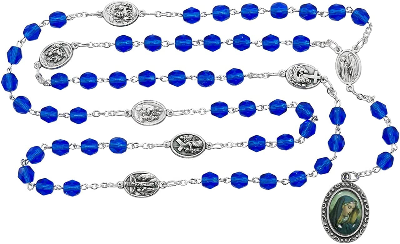 Blue 7 Sorrows Chaplet with Our Lady of Sorrows Medal - Walmart.com