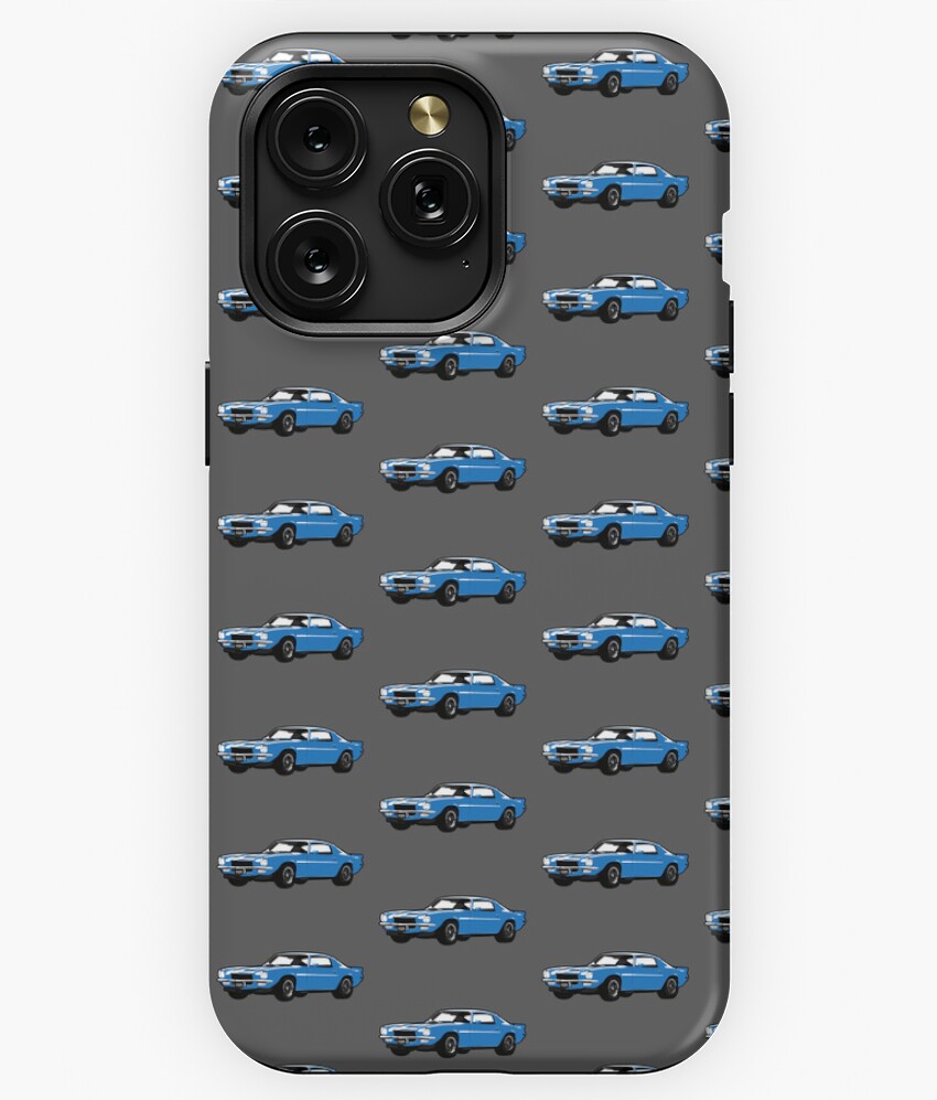 Blue 70s CC Camaro Classic Car Art G6663 Phone Case for iPhone17 16 15 ...