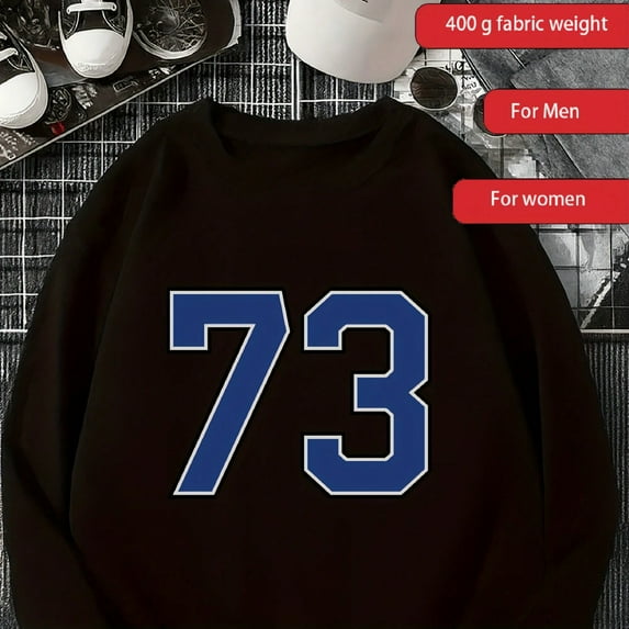 Blue 73 Number Print S Sual S1Hort Sve S1Hirfor Cotton Summer Tops ...