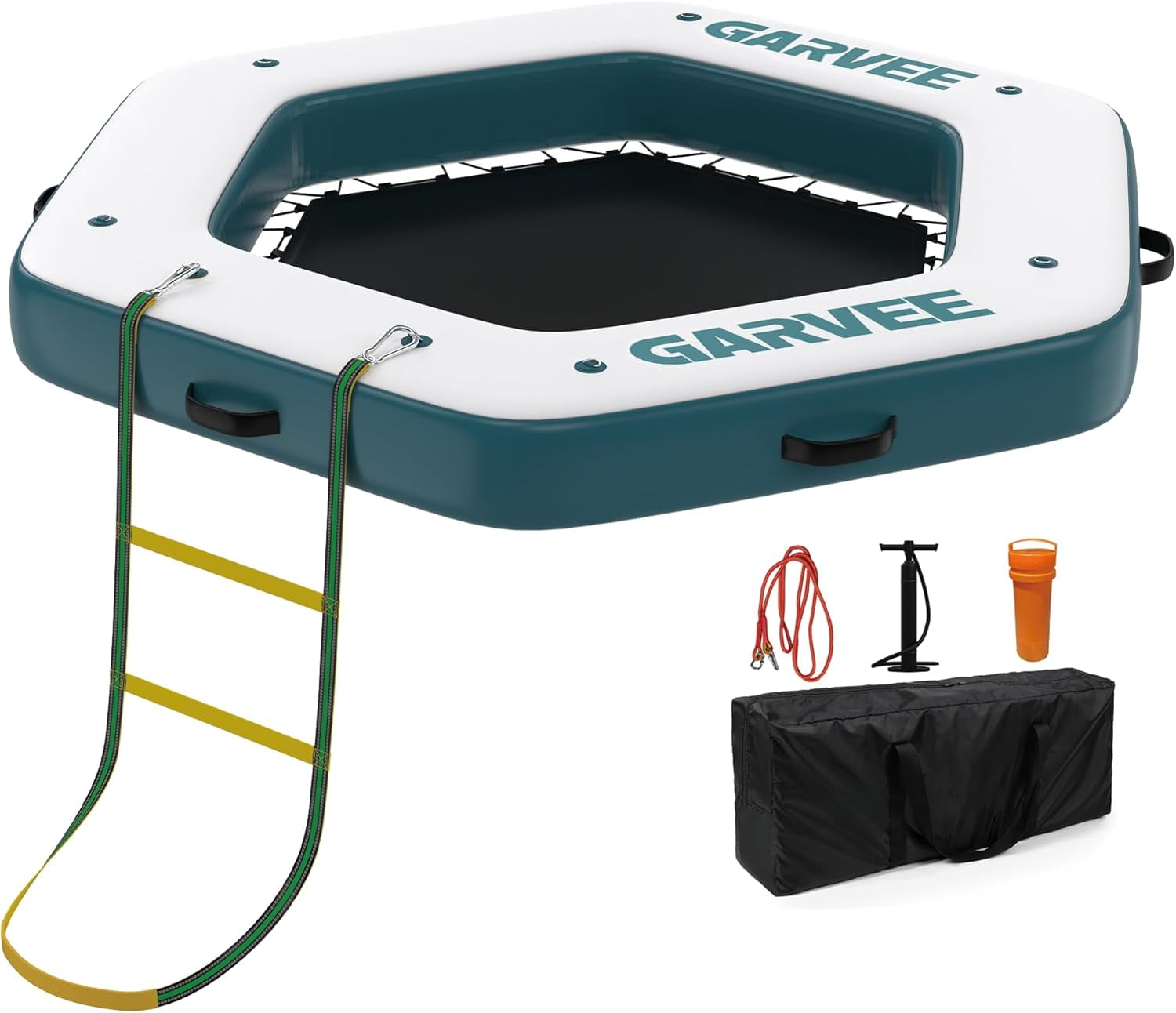Blue 8.5 x 8.5 FT Hexagon Inflatable Floating Dock – Platform with ...