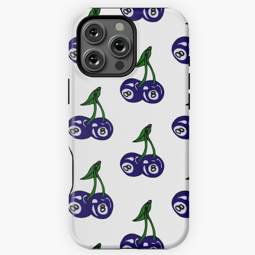 Blue 8-Ball Cherries Retro Pattern Phone Case Compatible across iPhone ...