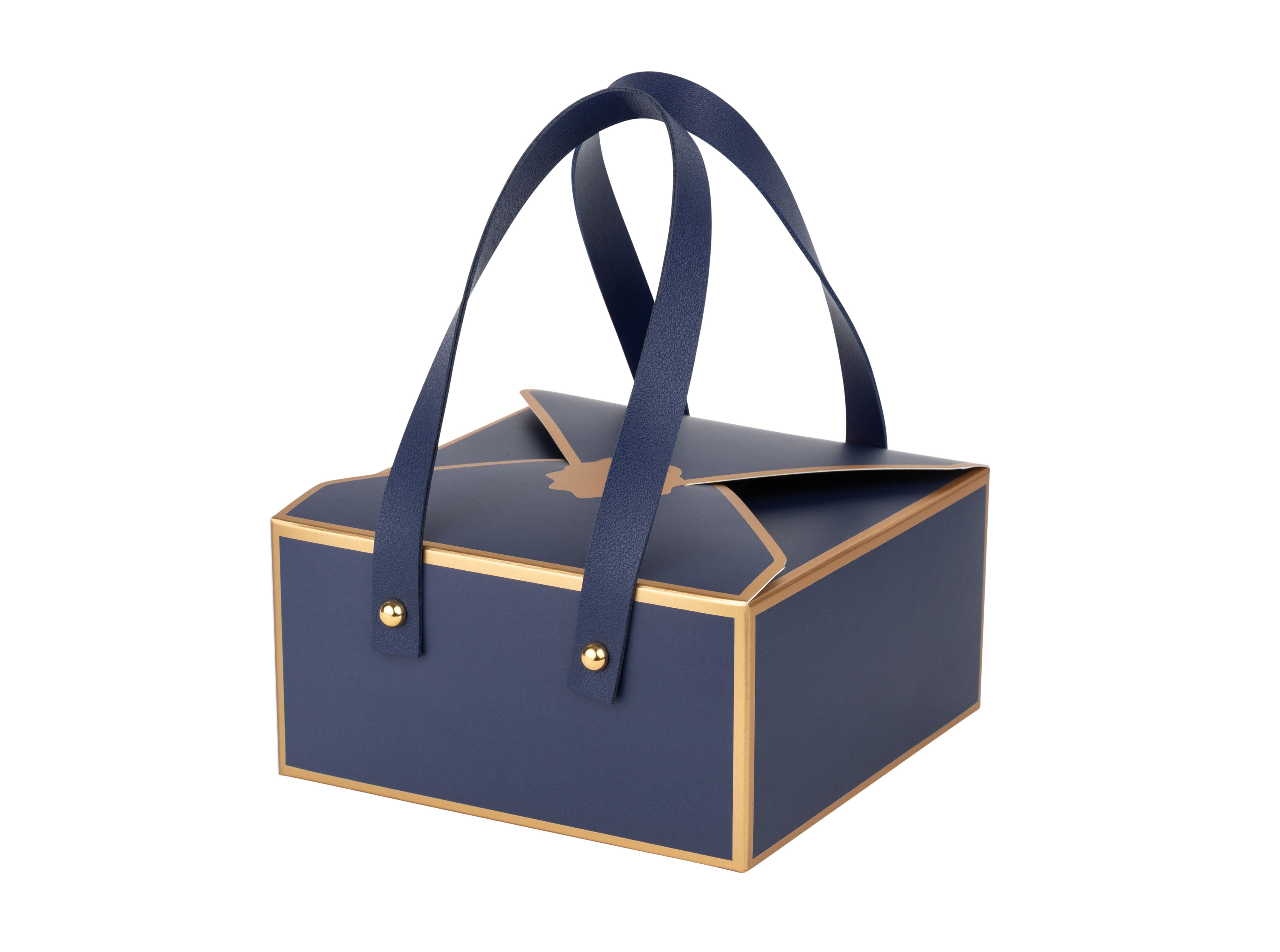 Blue 8 Pack of Bakery Boxes Decorative Gift Boxes with Leather Handles ...