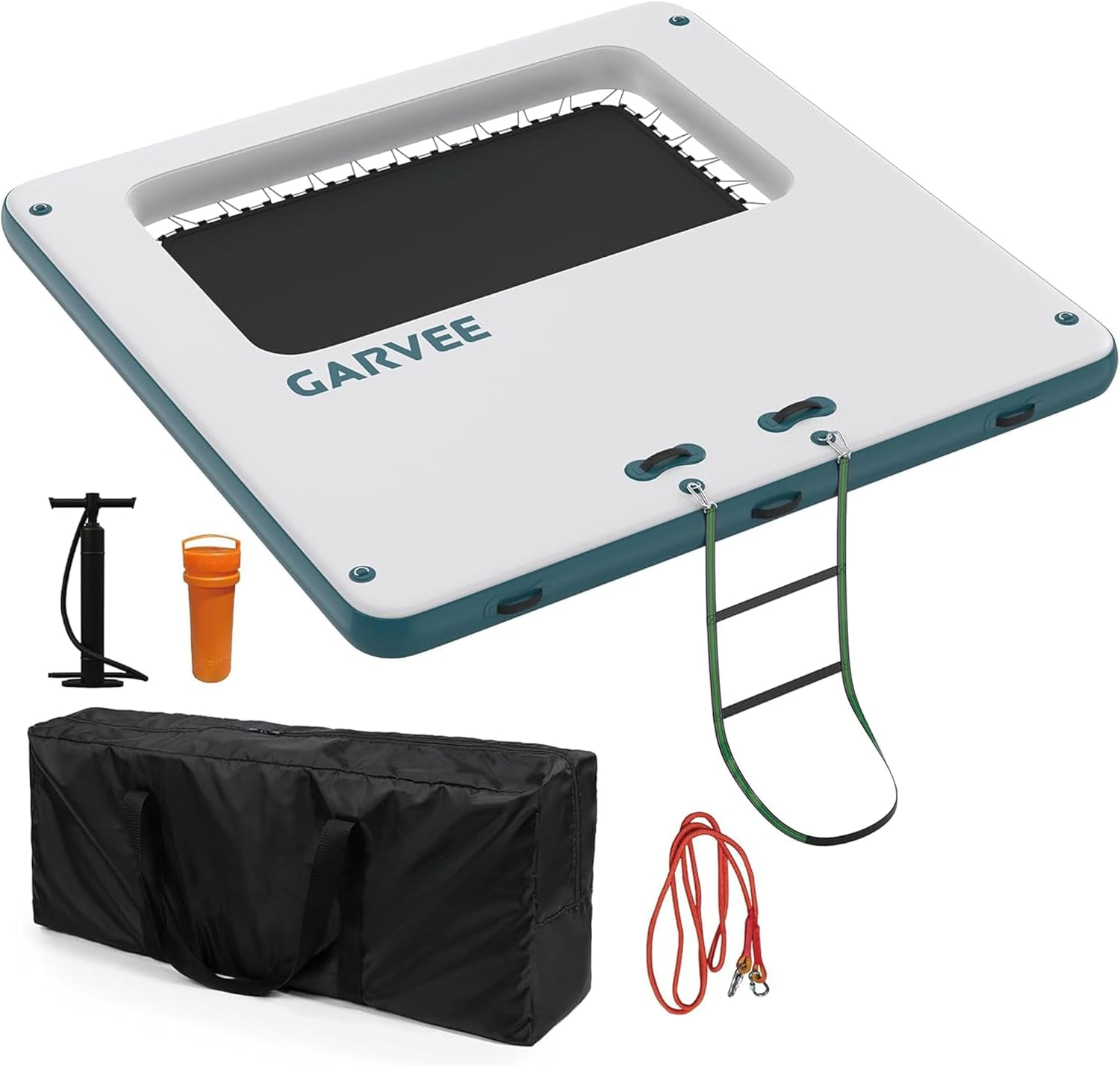 Blue 8 x 10 FT Inflatable Water Hammock Floating Dock Mesh – Openwork Floating Platform for ...