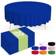Blue 84" Round Disposable Plastic Tablecloth 20 Pack for Parties and ...