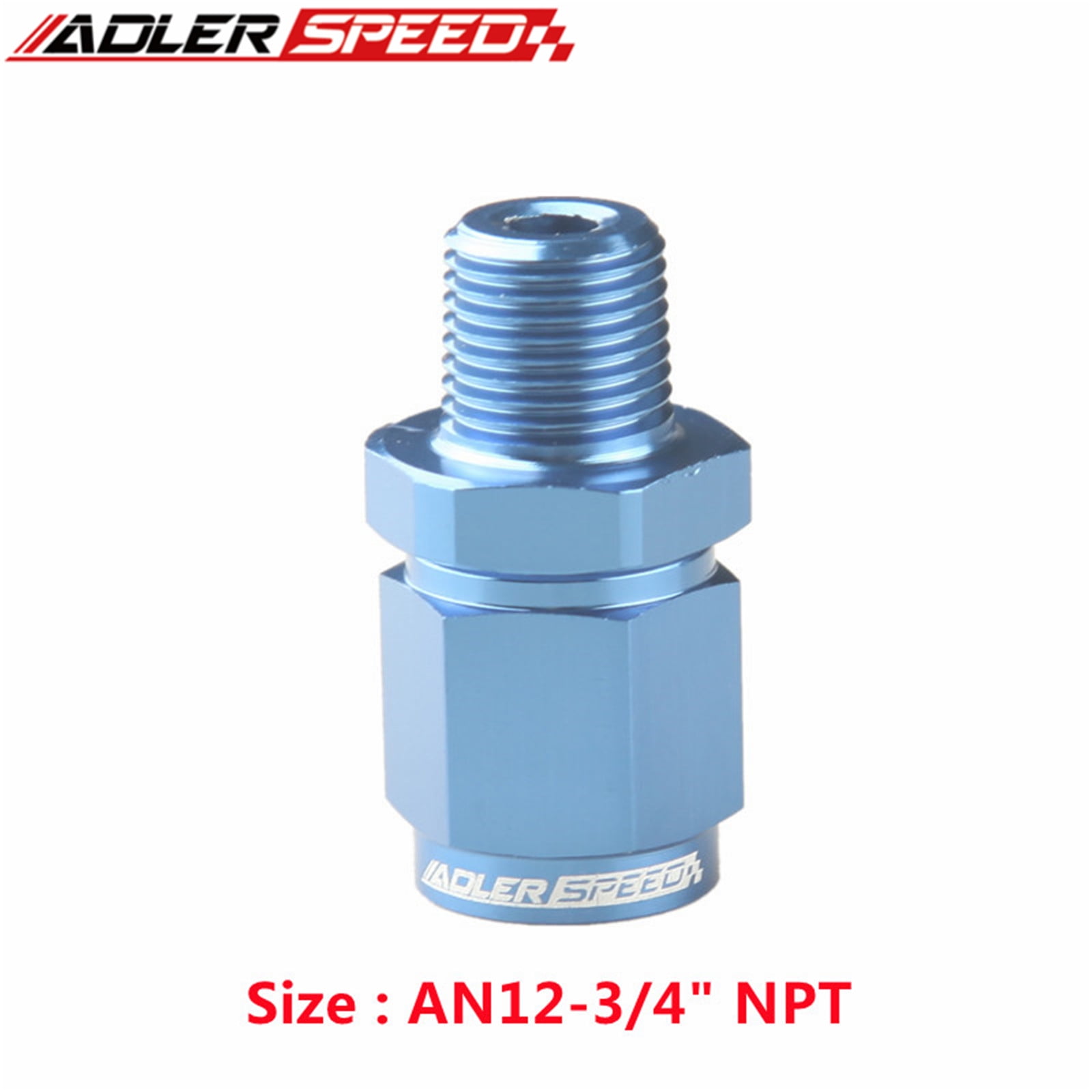 Blue-AN6 AN8 AN10 AN12 Straight Fuel System Adapter, Female to 1/4NPT 1/2NPT 1/8 NPT 3/8NPT Male ...