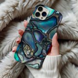 Blue Abalone Sea Shell Stained Glass Ocean Phone Case with iPhone 17 to ...