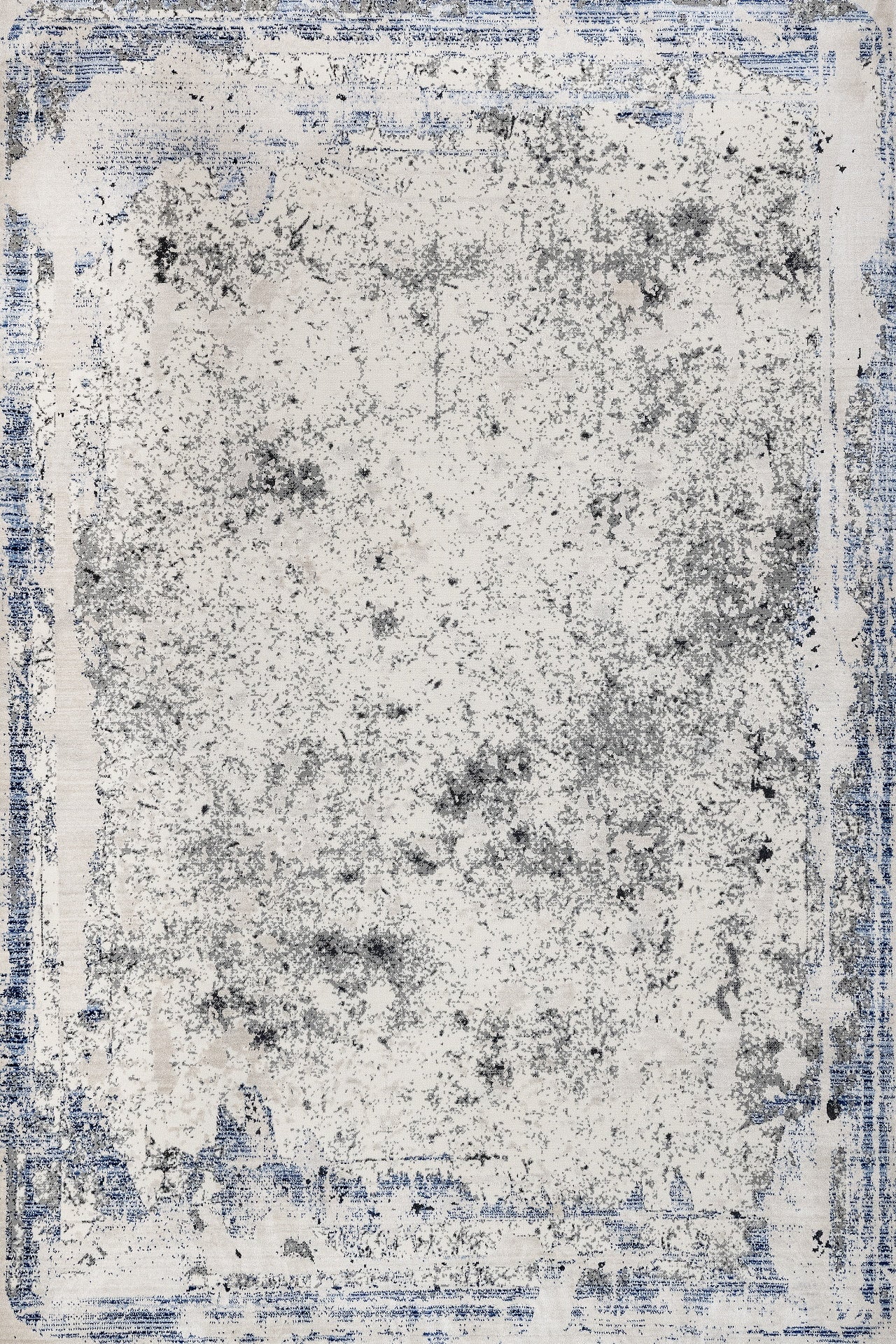 Blue Abstract Area Rugs for Living Room Washable Rugs Boho Moroccan ...