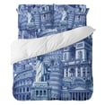 Blue Abstract Art Bedding Duvet Cover Set Queen Size 4 Pieces ...