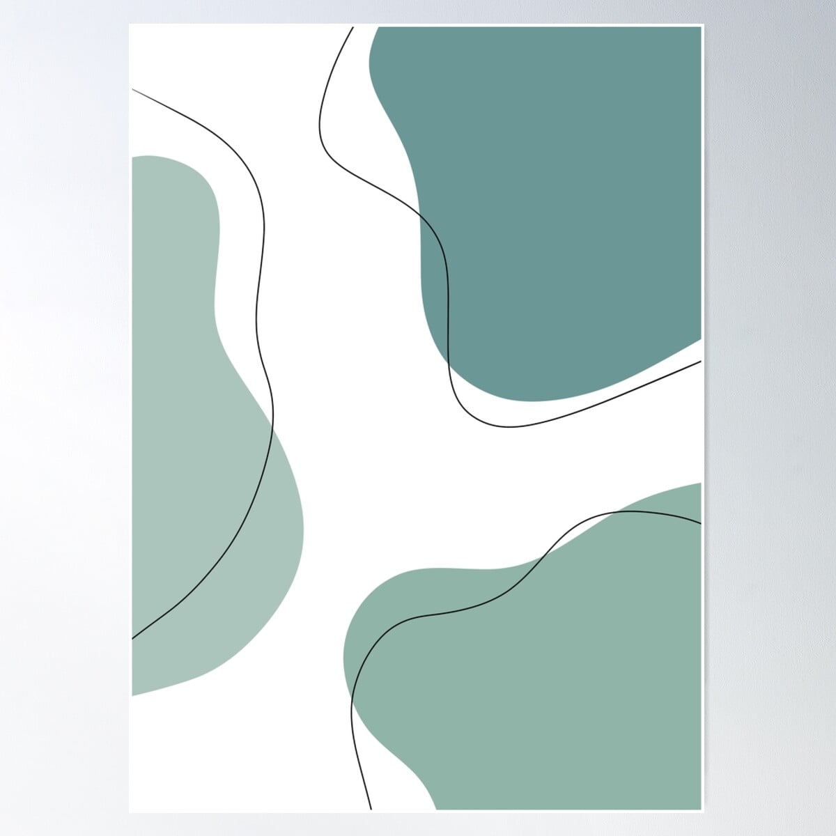 Blue Abstract Art Poster Wall Art, Modern Wall Decor For Living Room ...