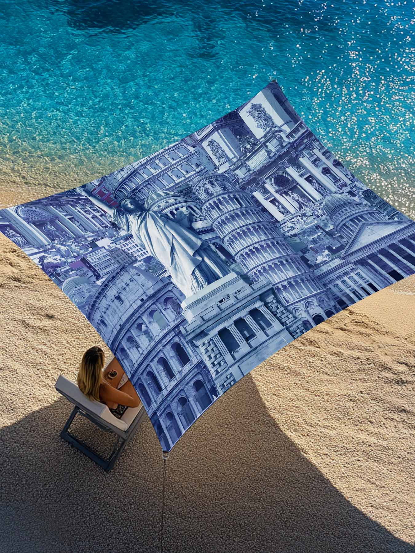 Blue Abstract Art Sun Shade Sail 14' x 18', Classical World-famous ...