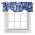 Blue Abstract Art Tie Up Valance Curtains Classical World-famous ...