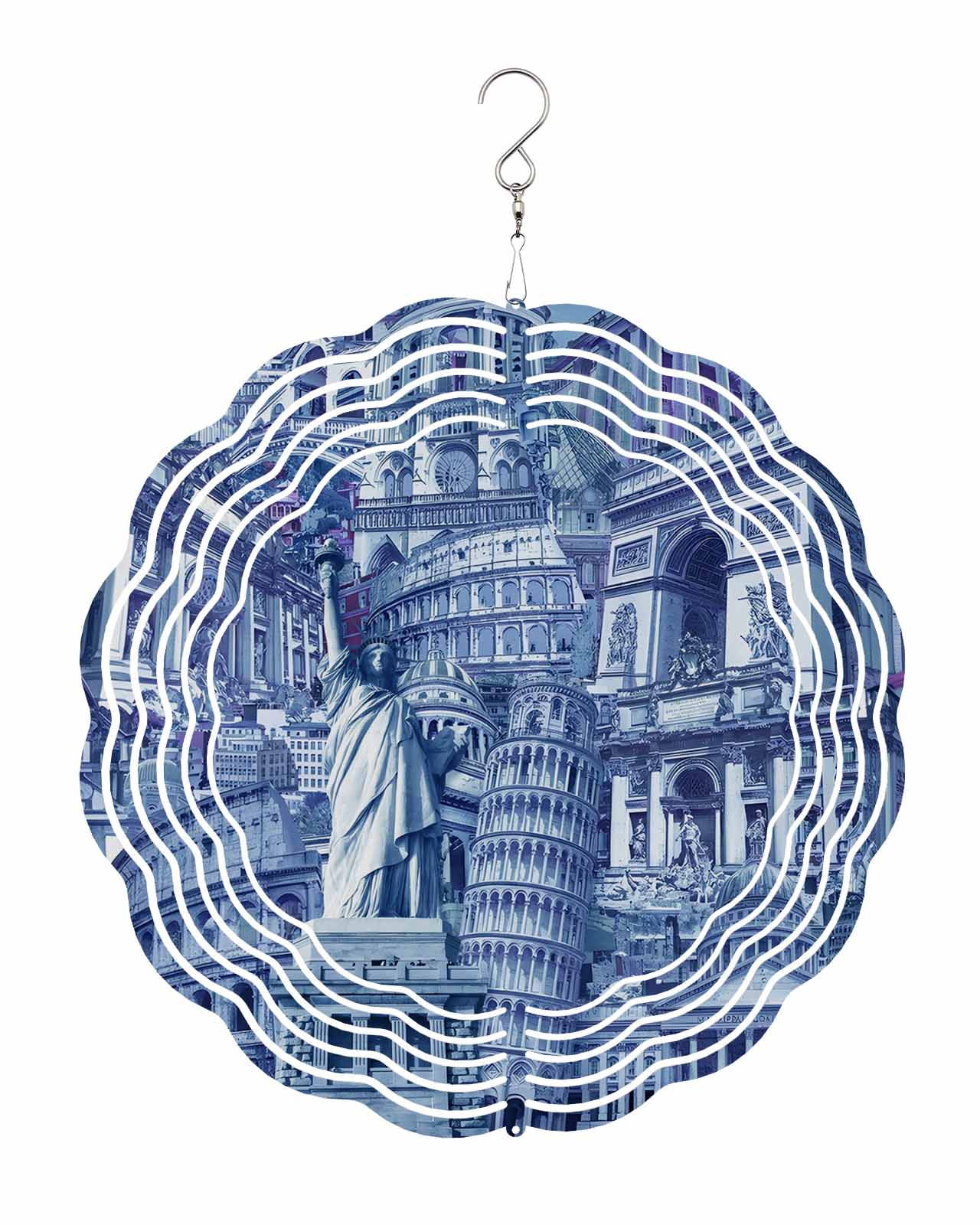 Blue Abstract Art Wind Spinner for Garden Yard 12In, Classical World ...