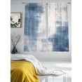 Blue Abstract Artwork Chiffon Sheer Curtains 63 Inches Long Modern ...