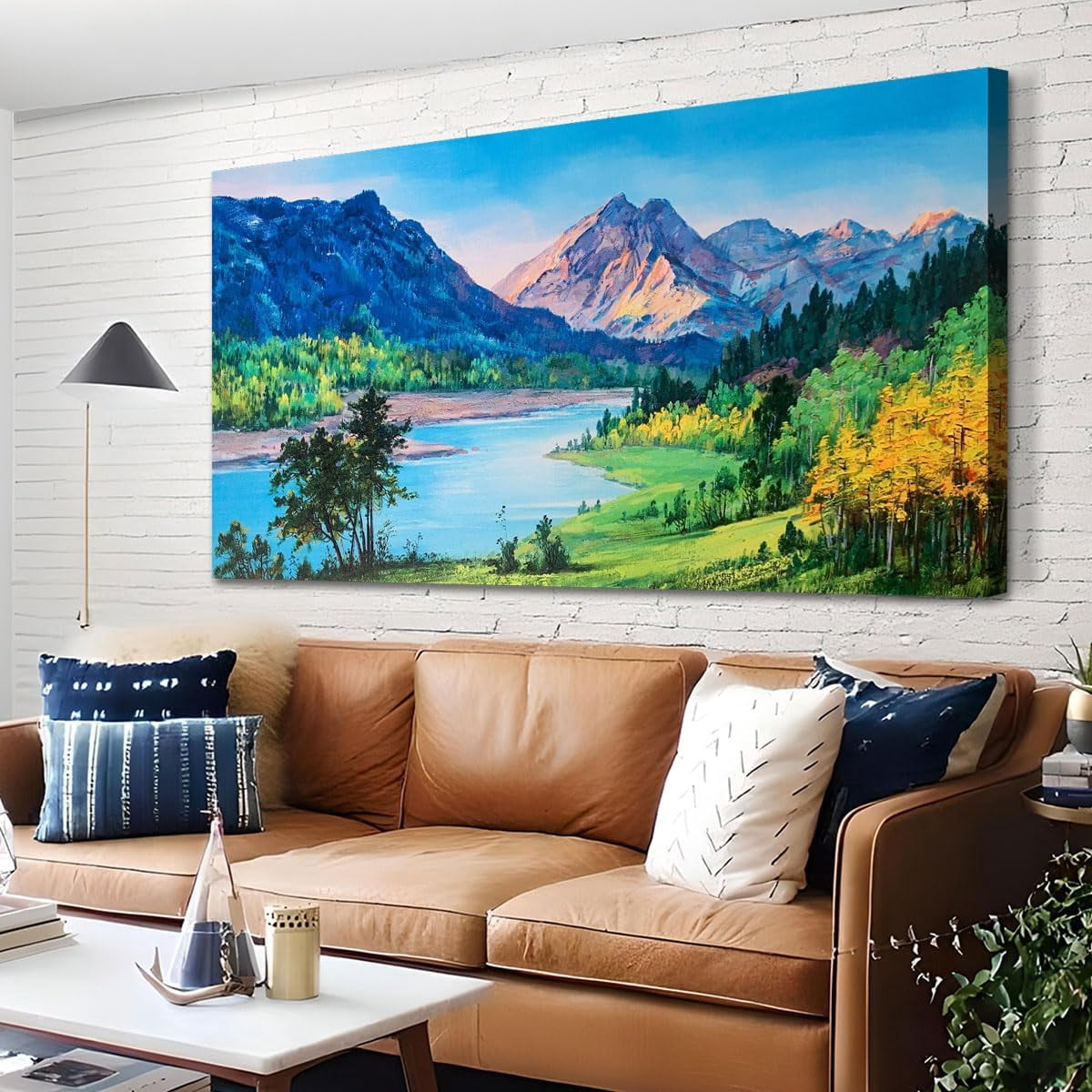 Blue Abstract Canvas Wall Art Seascape Painting Landscape Picture ...