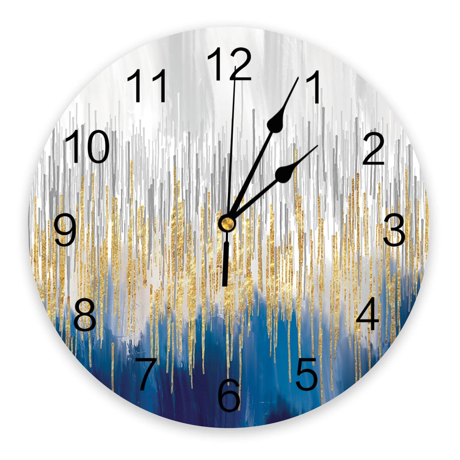 Blue Abstract Colors Clocks Wall Home Decor Modern Kitchen Room Bedroom ...