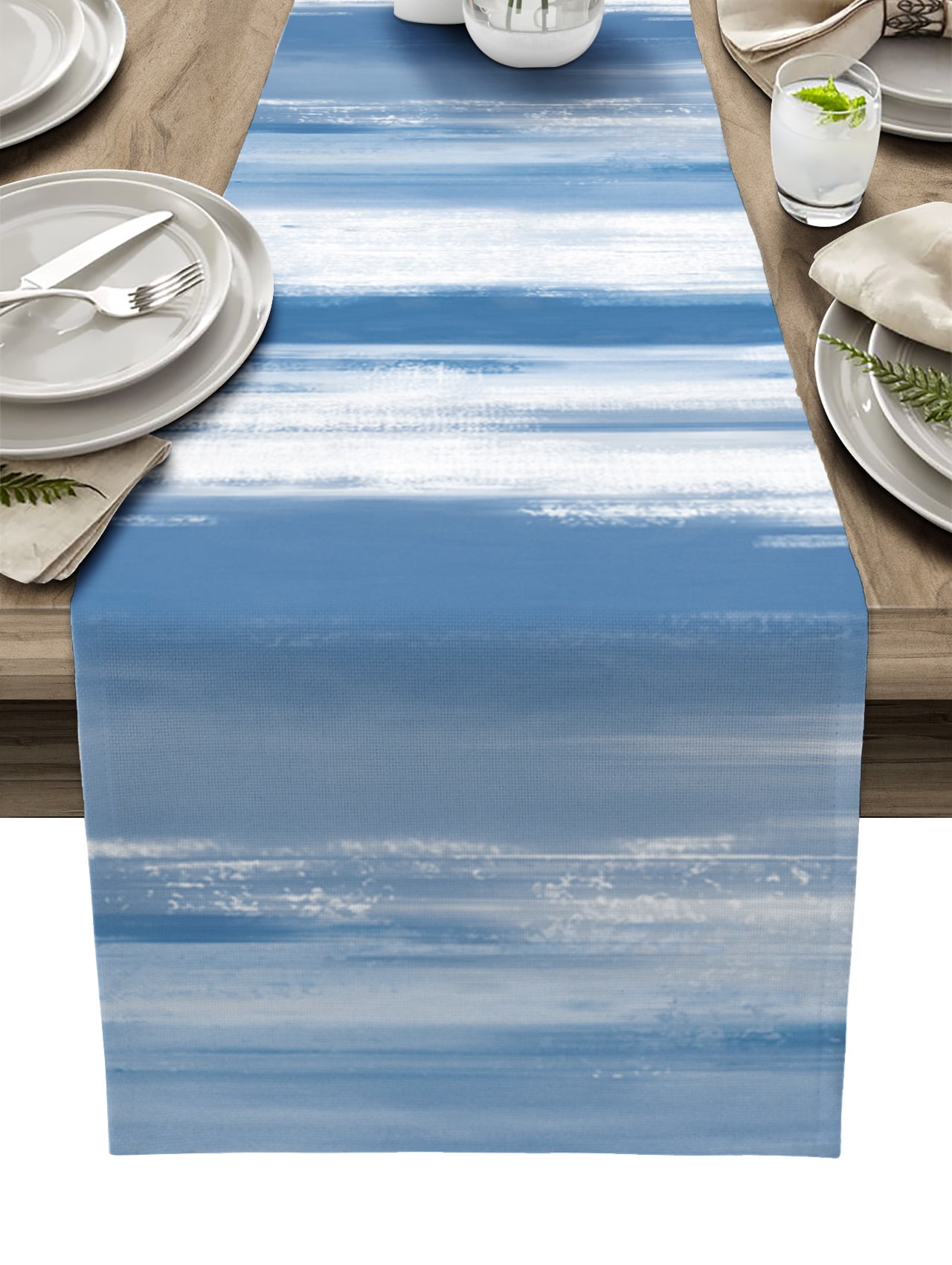 Blue Abstract Colors Table Runner Kitchen Dining Table r Tablecloth ...