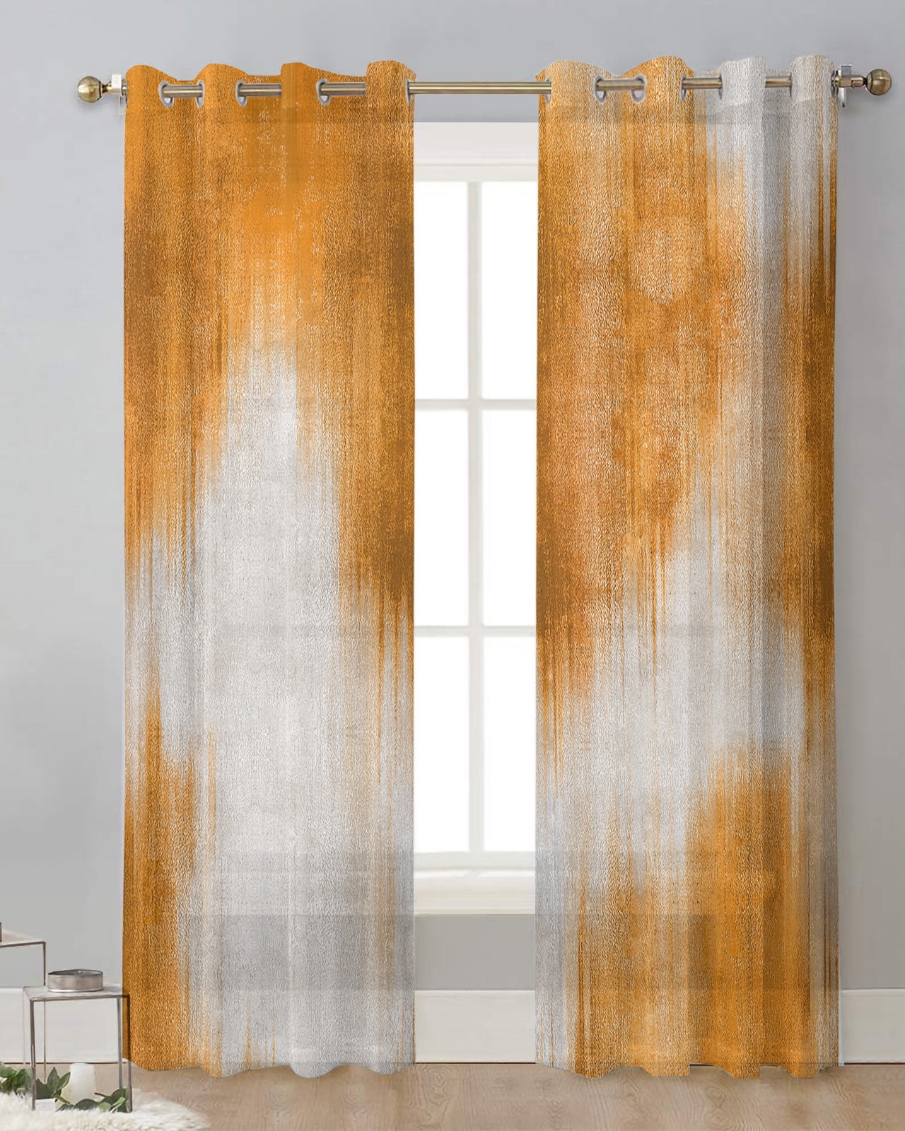 Blue Abstract Colors Tulle Living Room ration Transparent Sheer ...