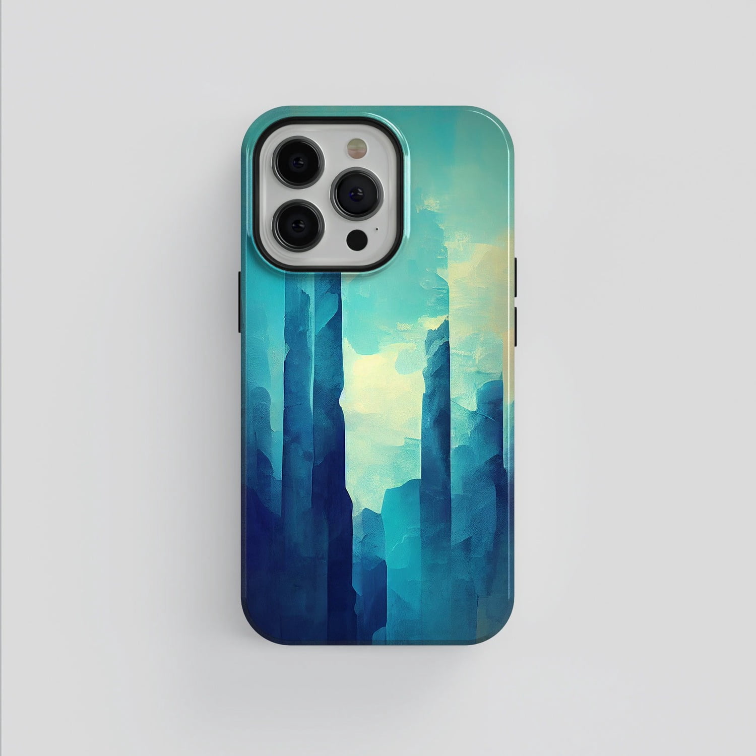 Blue Abstract Dreamscape Tough Phone Case, Dual-Layer Protective Cover ...