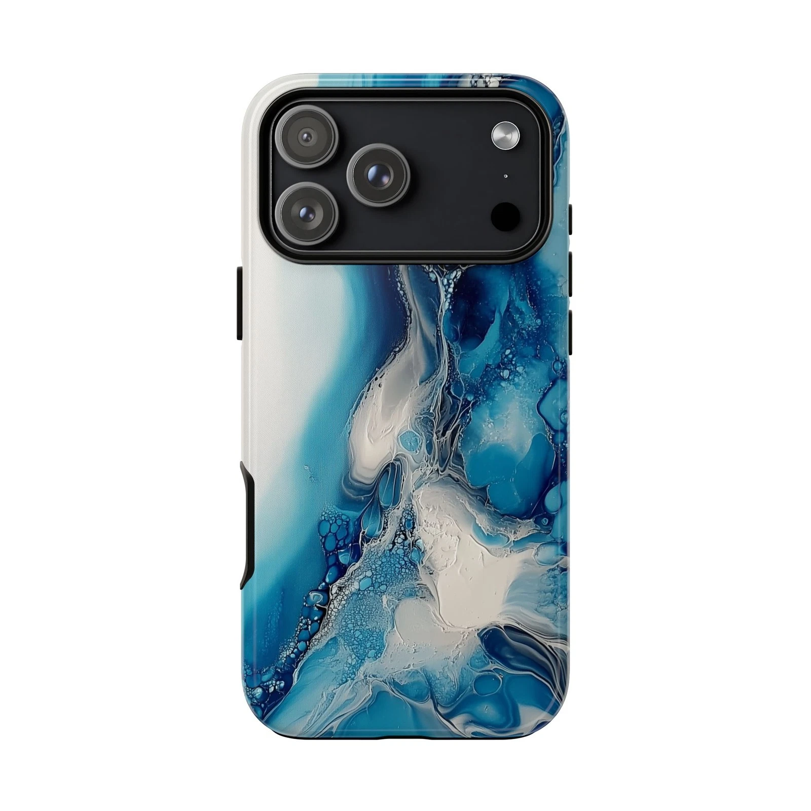 Blue Abstract Fluid Art Liquid Wave Case iPhone 17 16 15 14 13 12 11 ...