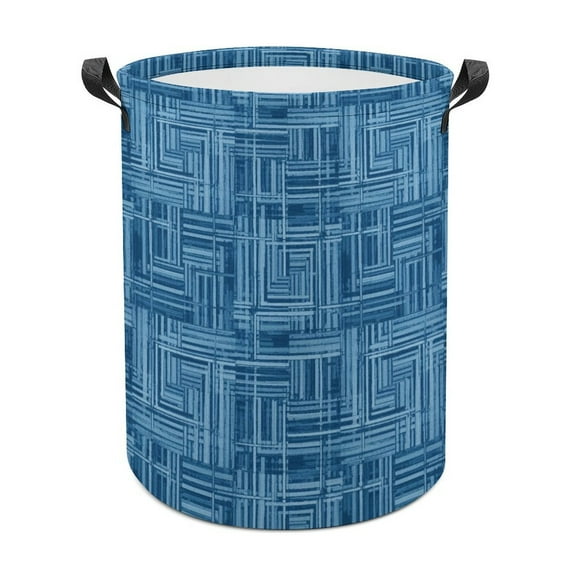 Blue Abstract Geometric Square Pattern Large Dirty Clothes Hamper ...
