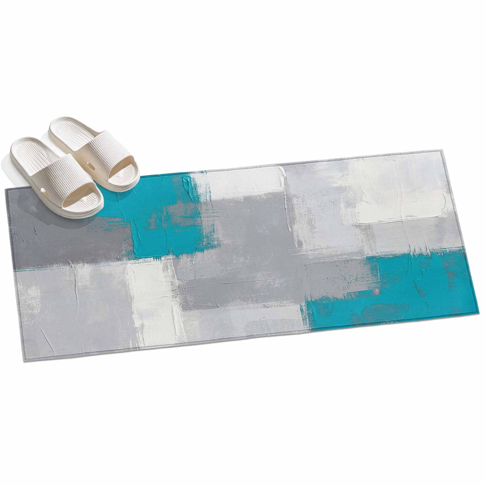 Blue Abstract Hallway Runner Rug 2x6 Washable Non Slip Kitchen Runner ...