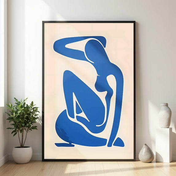 Blue Abstract Human Figure Poster 2 – Modern Wall Art, High-Res Poster ...