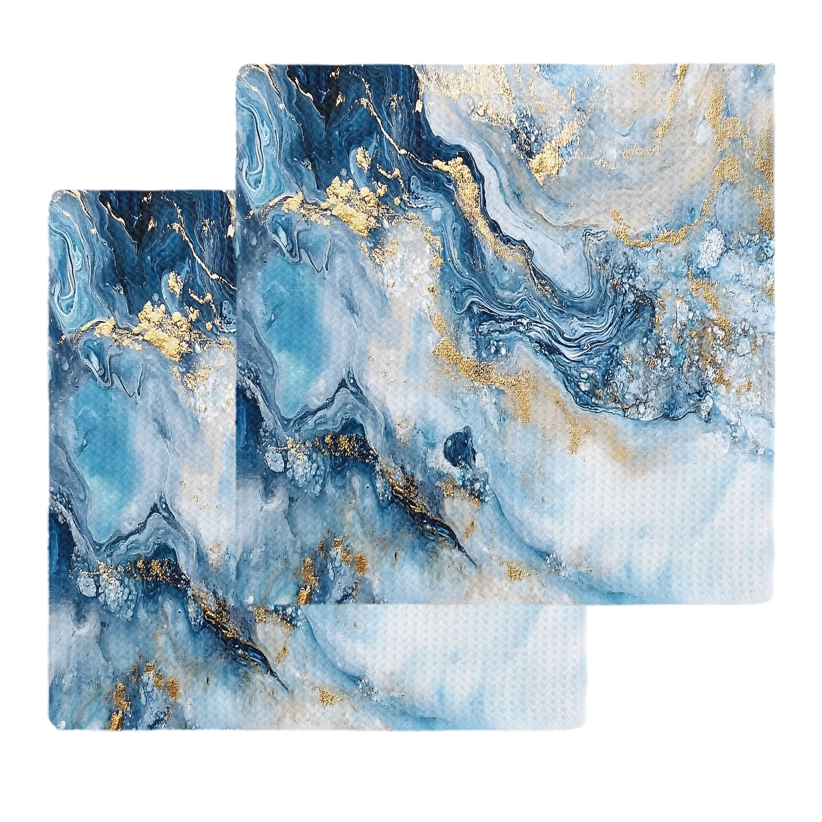 Blue Abstract Kitchen Dish Towels for Drying Dishes Set of 2, Modern ...