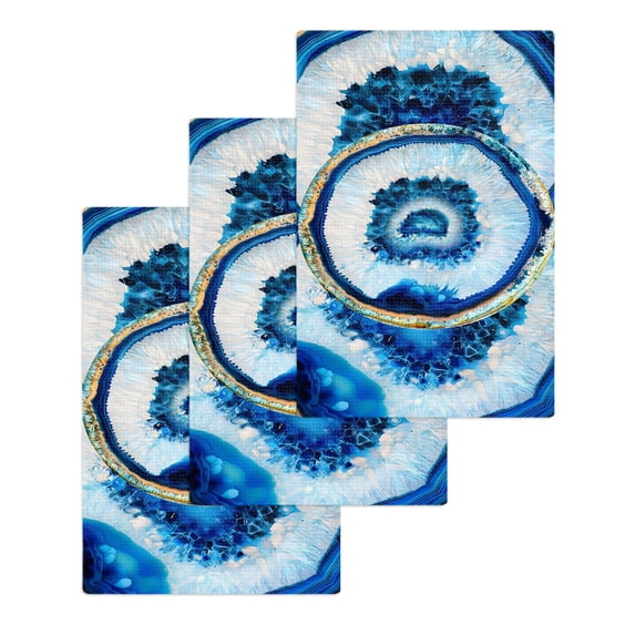 Blue Abstract Marble Kitchen Dish Towels for Drying Dishes Set of 3 ...