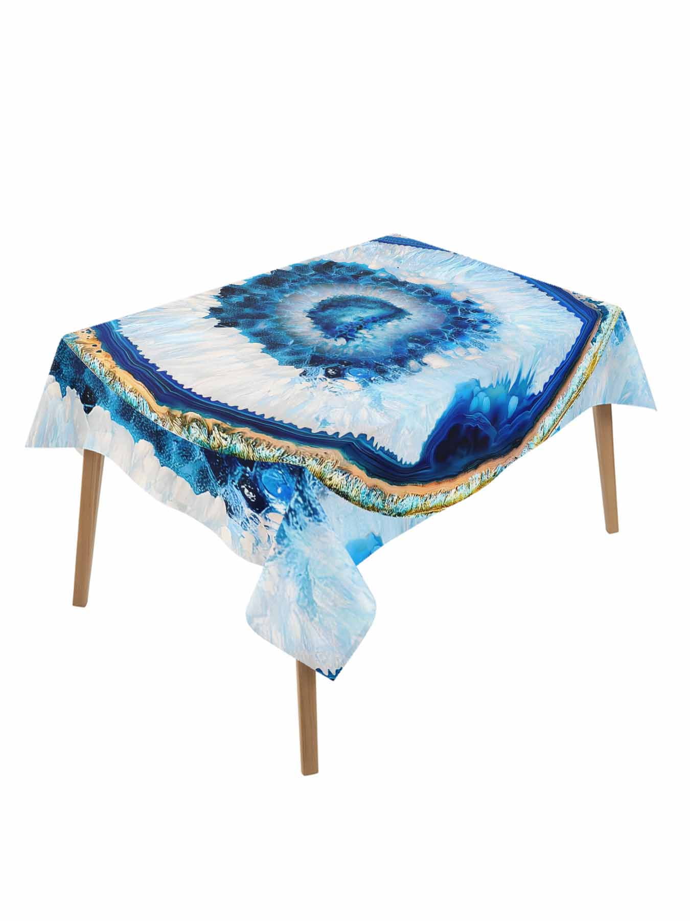 Blue Abstract Marble Table Cloth, Modern Abstract Art Waterproof ...