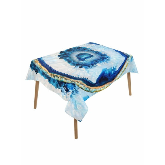 Blue Abstract Marble Table Cloth, Modern Abstract Art Waterproof ...