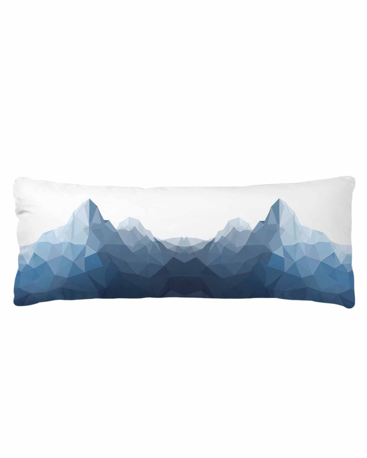 Blue Abstract Mountain Body Pillow Cover 20 x 60 Inch Decorative Pillow ...