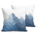 Blue Abstract Mountain Throw Pillow Covers 16 x 16 Inch Pillow Covers ...