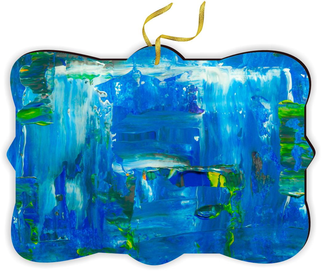 Blue Abstract Painting - for Car Interior Rear View Mirror Hanger Car ...