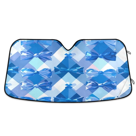 Blue Abstract Patterns Crystal Liked Bows Windshield Sun Shade ...