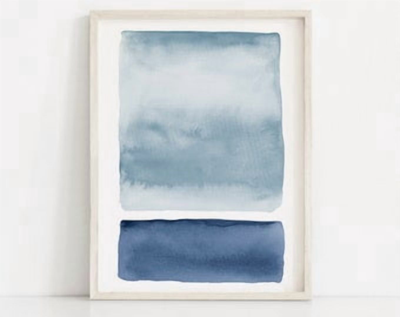 Blue Abstract Poster Indigo Art Watercolor Abstract Painting Coastal ...