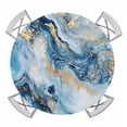 Blue Abstract Round Tablecloth for 45-54 Inch Tables, Fitted Table ...