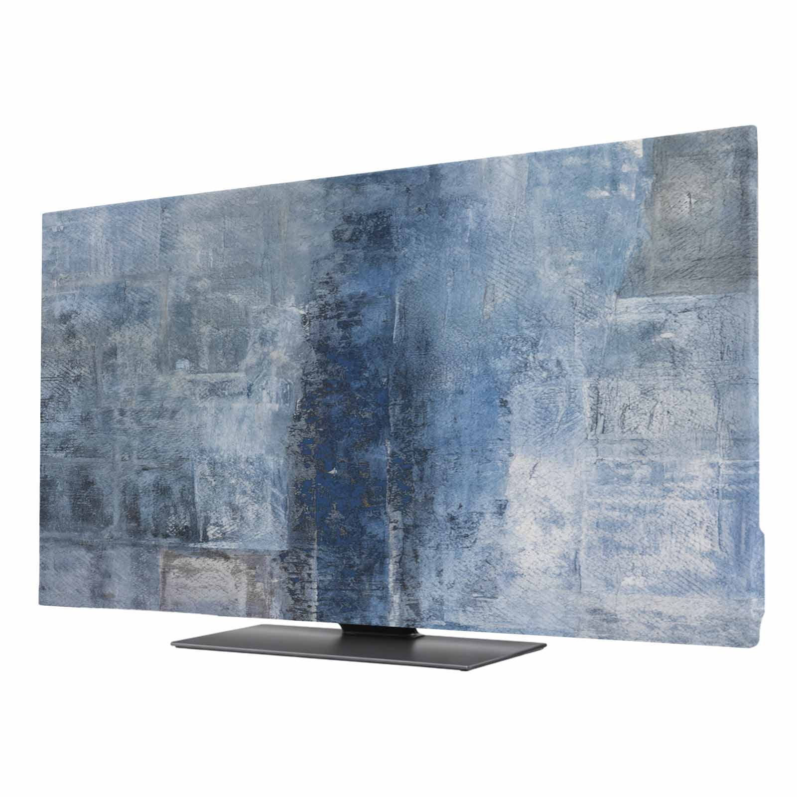 Blue Abstract TV Dust Cover 50 Inch, Vintage Graffiti Mottled Texture ...