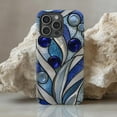 Blue Abstract Textured Stained Glass Wave Phone Case with iPhone 17 to ...