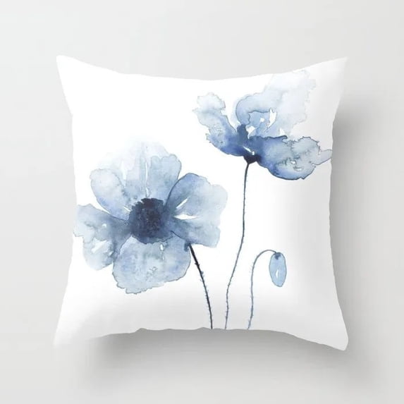 Blue Abstract Throw Pillow Covers 18 x 18 Inch Abstract Art Painting ...