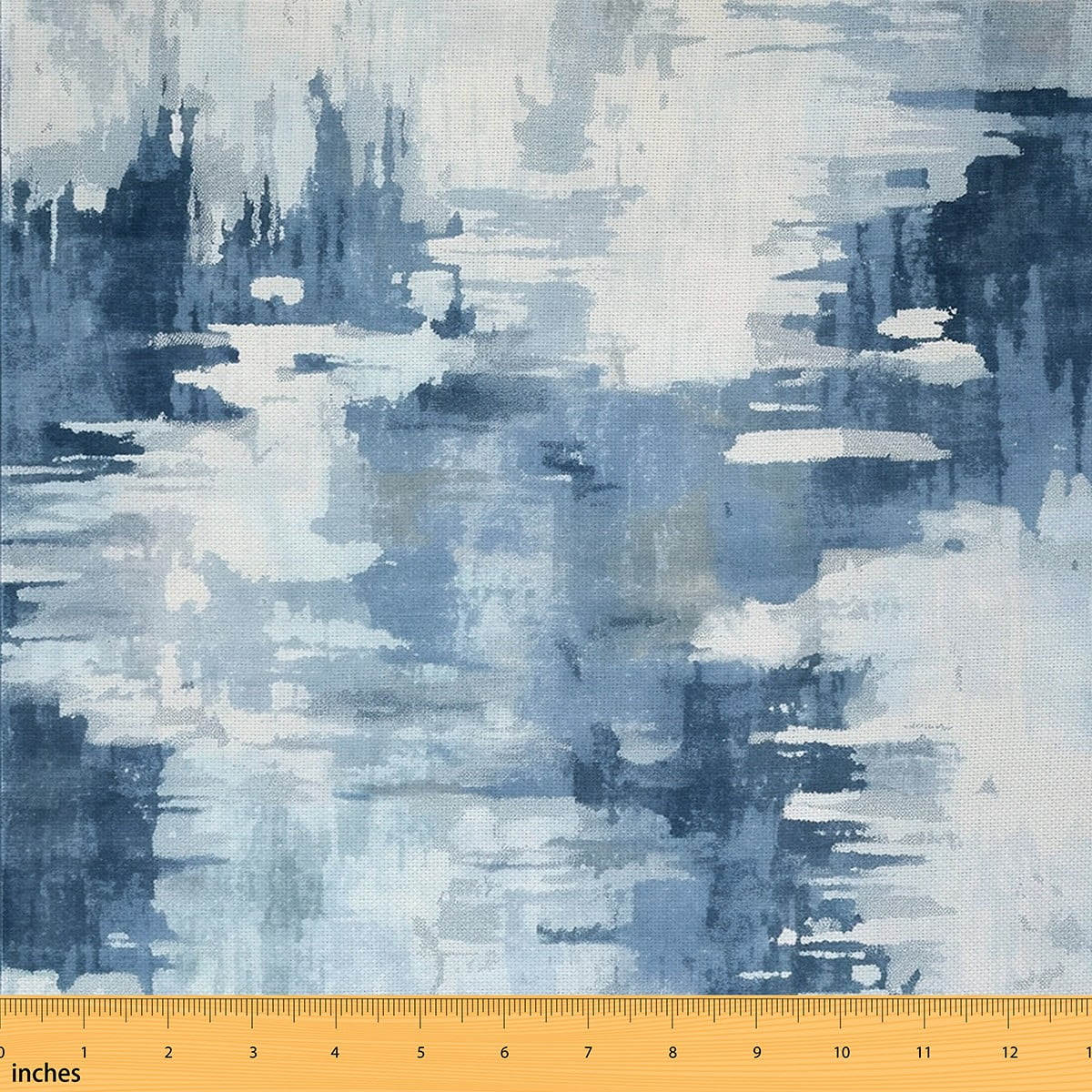 Blue Abstract Upholstery Fabric for Sofa,Watercolor Fabric by the Yard ...