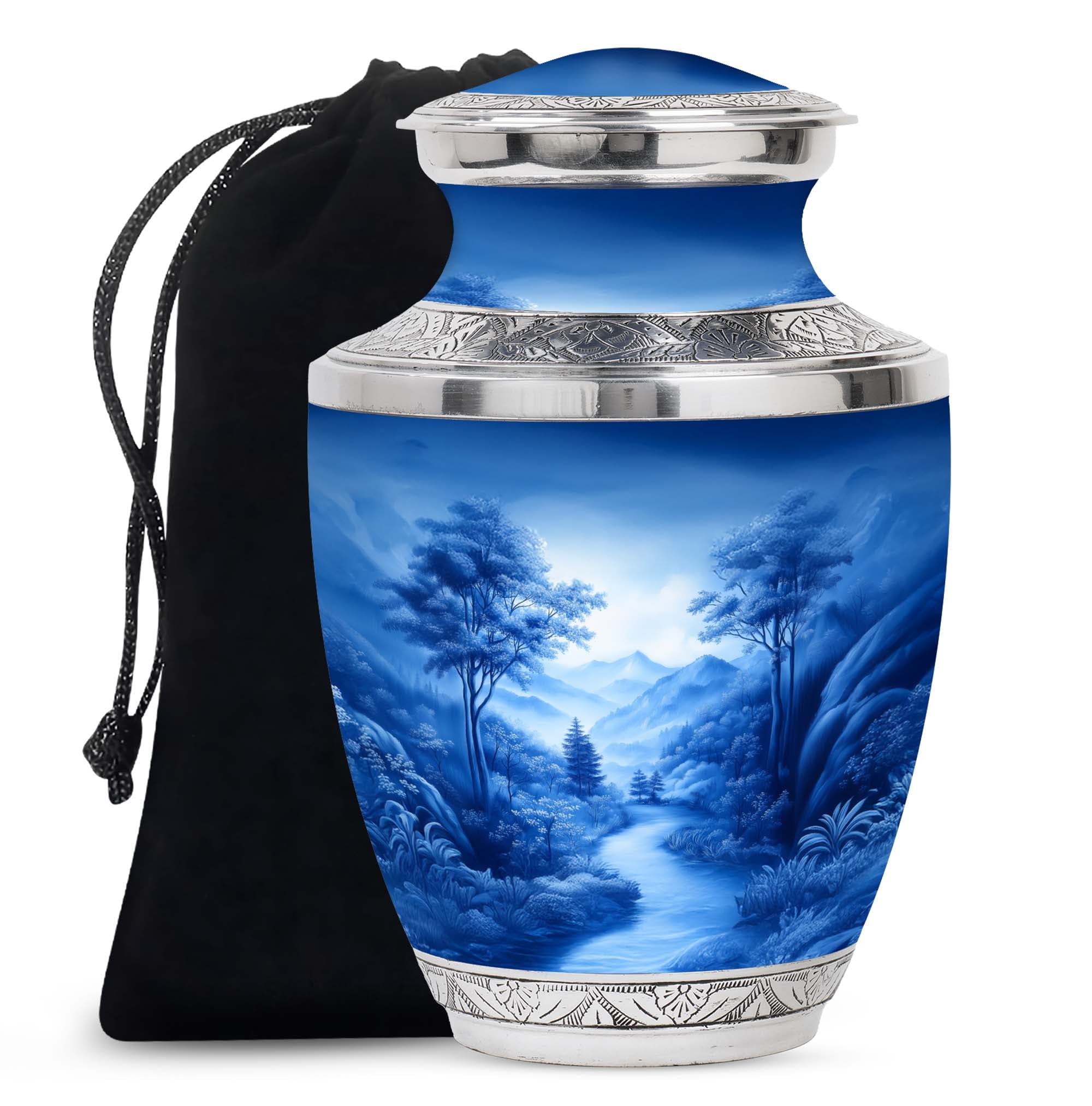 Blue Abstract Urns for Ashes Adult Male/Female - Cremation Urns for Mom ...
