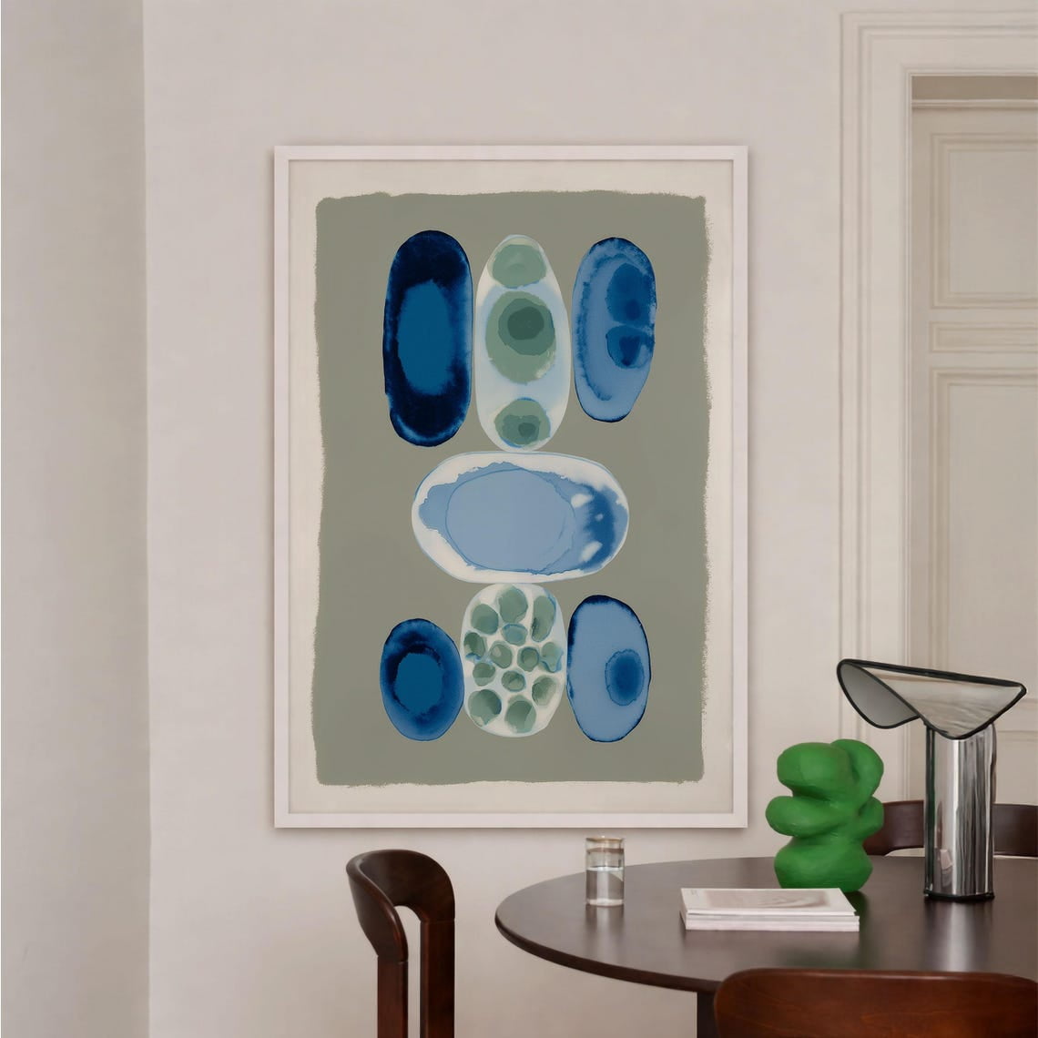 Blue Abstract Wall Art Modern Coastal Minimal Decor, Unframed Poster ...