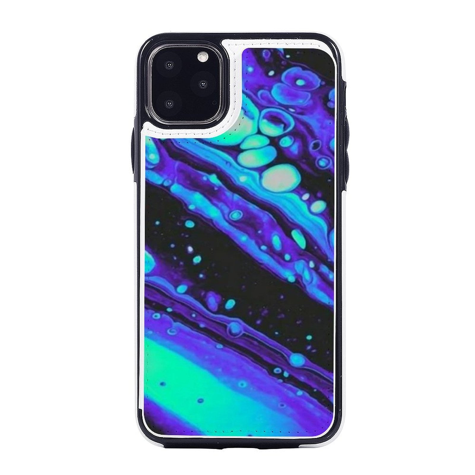 Blue Abstract Watercolor Swirls Leather Wallet Case for iPhone 16 15 14 13 12 11 Pro Max Wallet ...