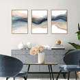 Blue Abstract Wave Line Modern Poster Prints , Poster Only - Walmart.com