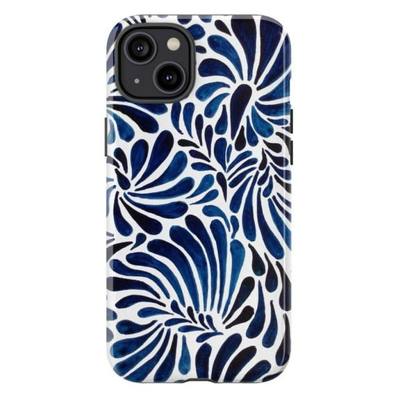 Blue Abstract Wave Phone Case, Modern Artistic Pattern iPhone Cover ...