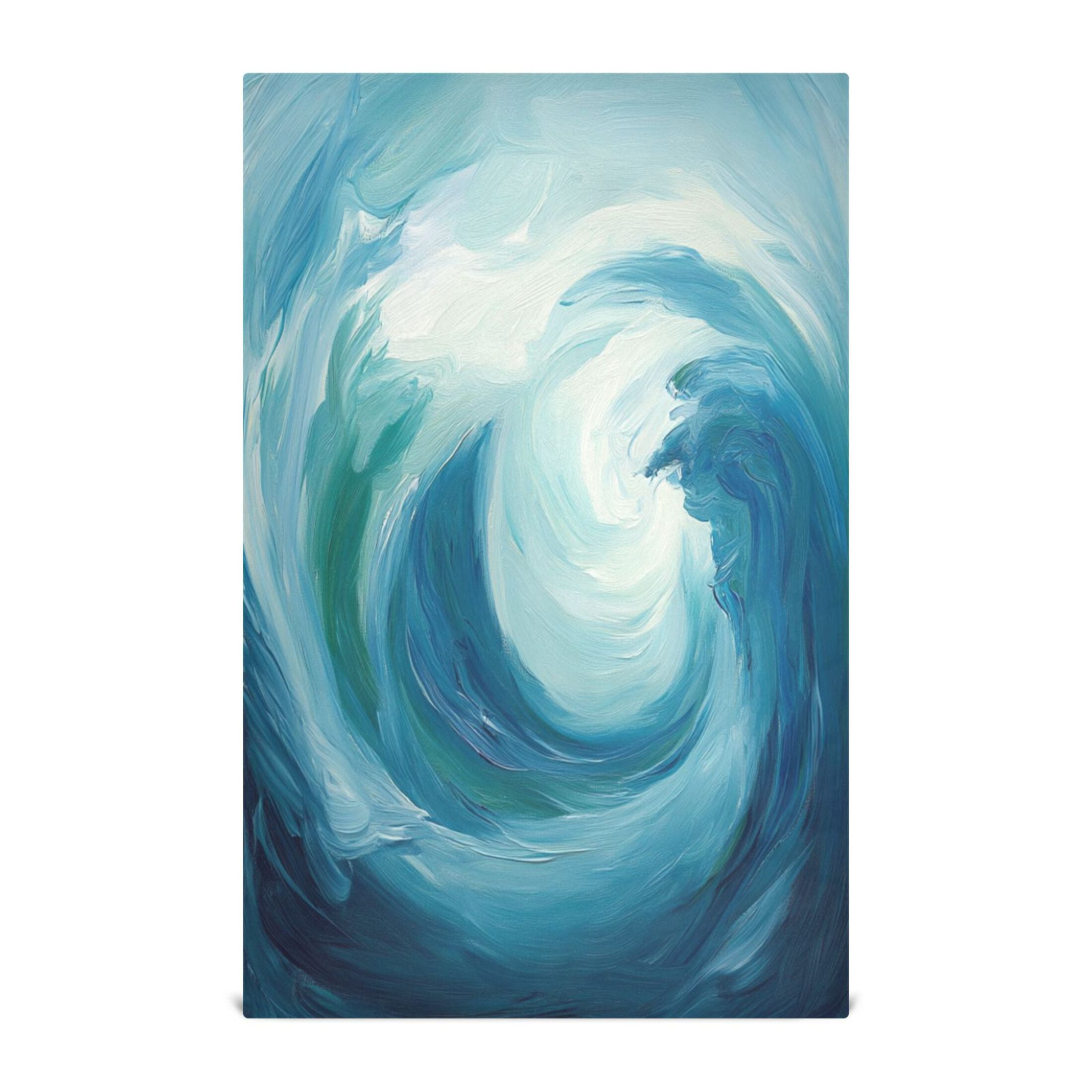 Blue Abstract Waves Kitchen Towels 6-Piece Pack Tea Towels for Kitchen Decorative Waffle Design ...