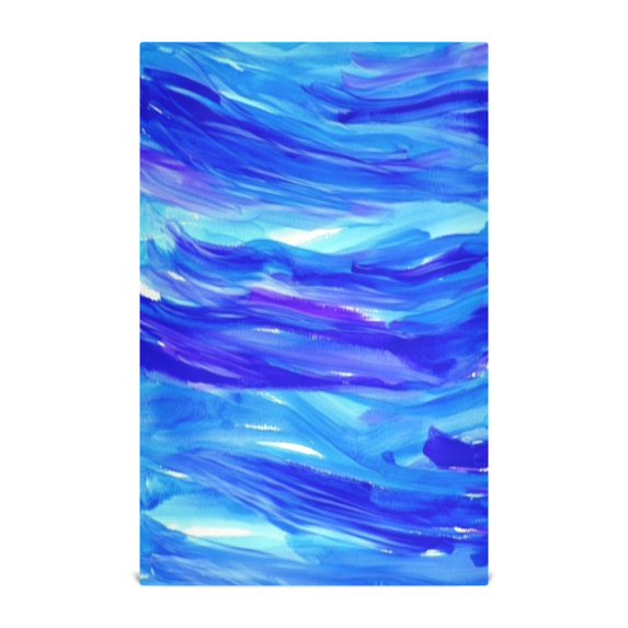 Blue Abstract Waves Kitchen Towels Dishcloth Decorative Waffle Towels ...